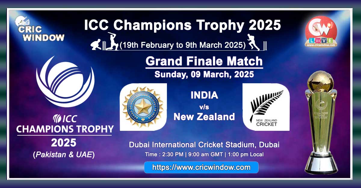 Ind vs NZ Champions Trophy Final match live 2025