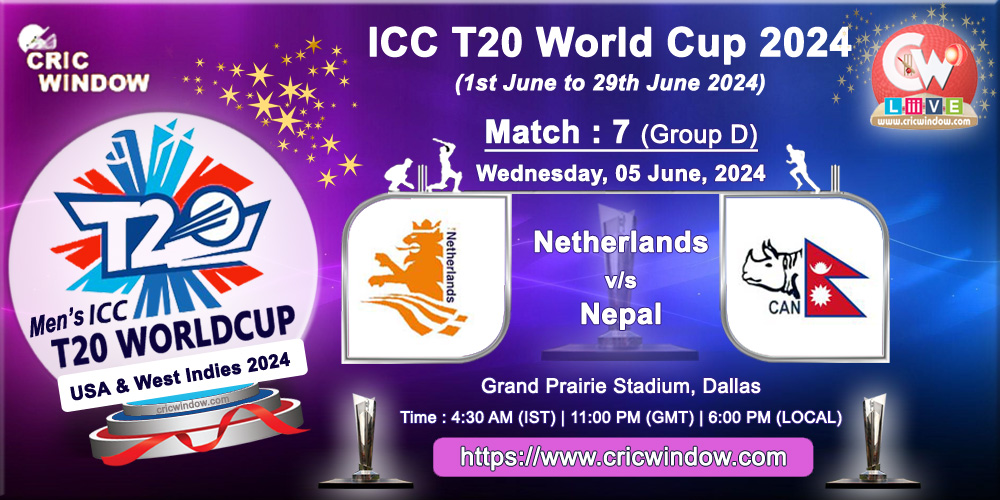 Netherlands vs Nepal ICC T20 World Cup 2024 Live