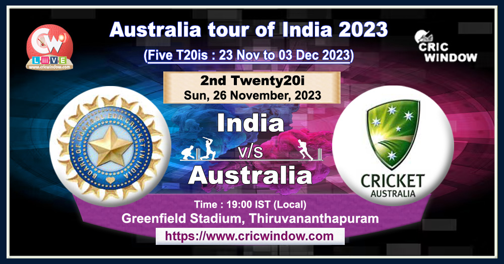 India vs Australia 2nd t20i live 2023