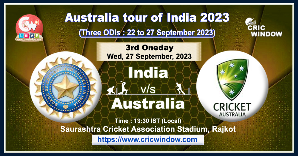 India vs Australia 3rd odi live 2023