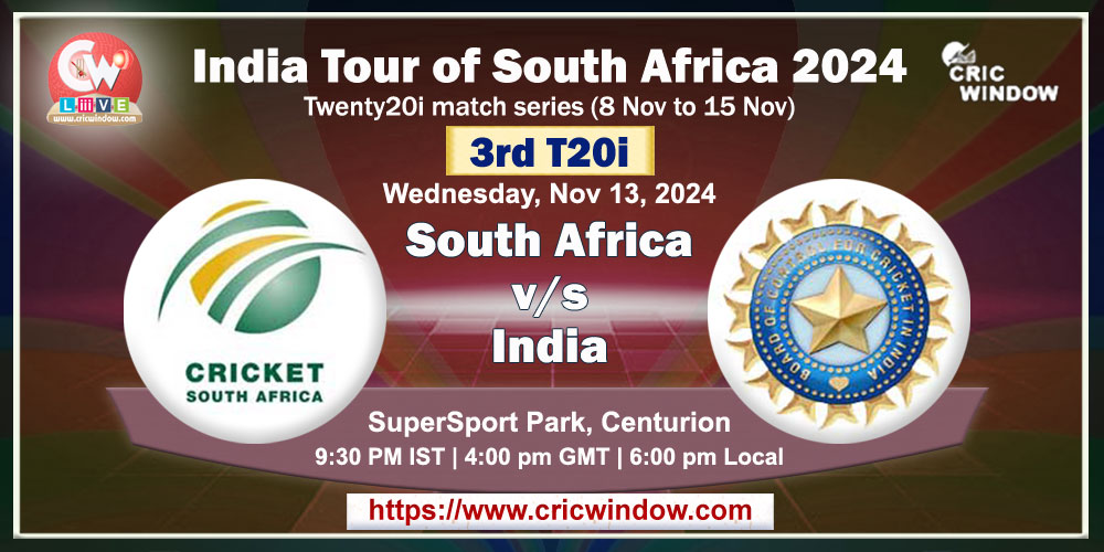 3rd t20i South Africa vs India live 2024