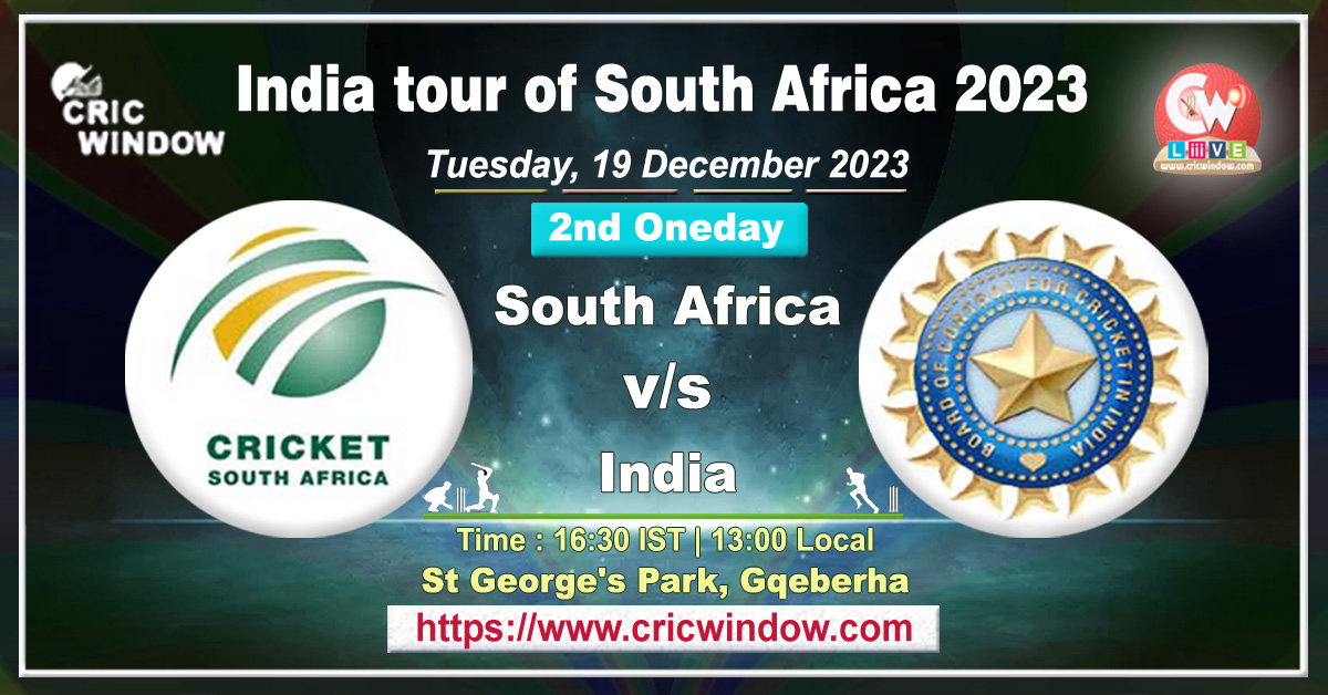 South Africa vs India 2nd odi live 2023