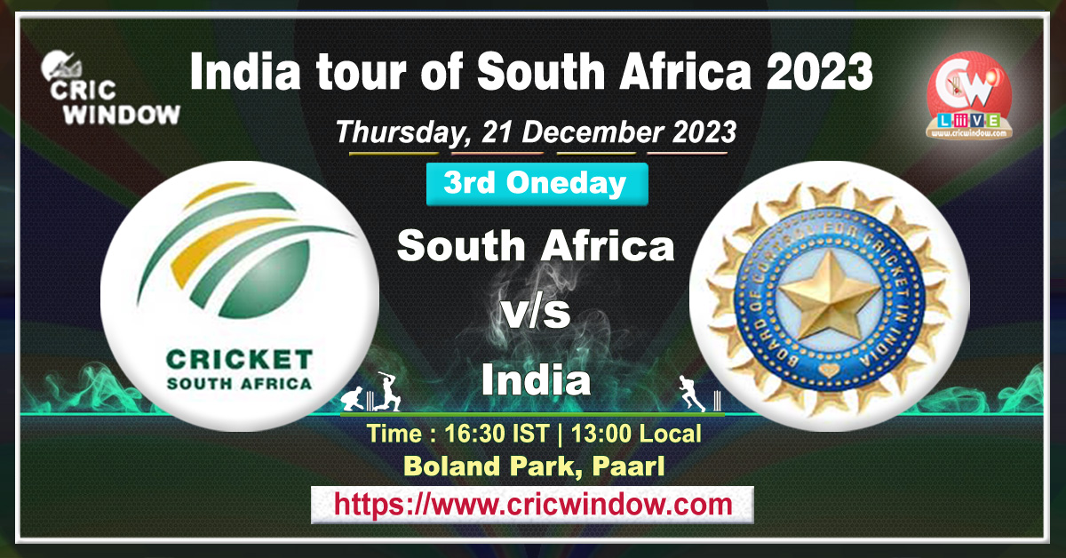 South Africa vs India 3rd odi live 2023